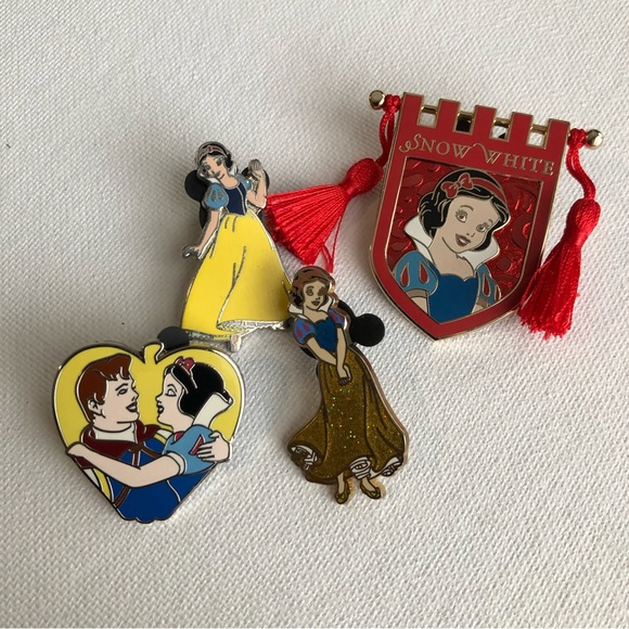 Disney | Other | Bundle Of 4 Disney Snow White Pins | Poshmark